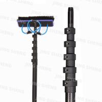China 33 ft Carbon Fiber Window Cleaning Pole - Extends to 50 ft with 180° Rotating Brush for Solar Panels for sale