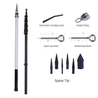 China 24FT Carbon Fiber Fishing Outrigger - Lightweight 4.7 lbs, 38mm Handle Diameter, UV & Corrosion Resistant for sale