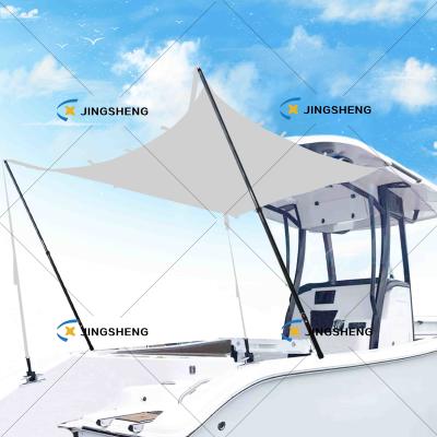 China 8ft Heavy Duty Carbon Fiber Sunshade Pole for Outrigger Use - UV Resistant Glossy Black Finish for sale