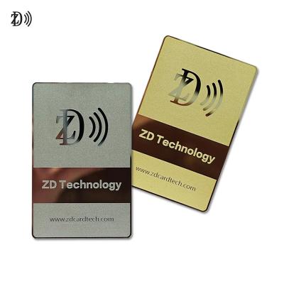 China Custom Premium Metal NFC Business Card Stainless Steel Mirror Laser Etched NFC Card for sale