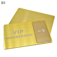 China Custom Design NFC Metal Business Card NTAG216 888 Bytes 13.56MHz RFID Stainless Steel Metal Visiting Card for sale