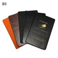 China Customized Printable Leather Surface Card 13.56Mhz RFID NFC Cards Blank Leather Business Cards for sale