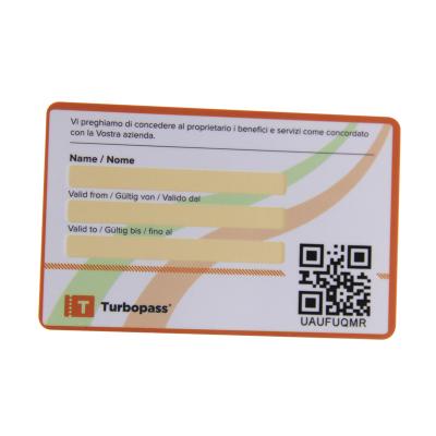 China Full Color Plastic flat Barcode & QR code gift Card for promotion for sale