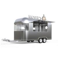 China Easy-to-Clean Flooring Fully Equipped Concession Catering Mobile Bar BBQ Food Trailer for sale