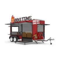 China Easy-to-Clean Flooring Fully Equipped Concession Catering Mobile Bar BBQ Food Trailer for sale