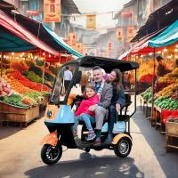 China Open-Top Mini Tricycle Cargo Vehicle 60V Payload Capacity 200-300kg Customized Color for sale