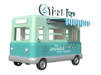 China Customized Size Galvanized Steel Double Decker Driving Food Truck for USA Market for sale
