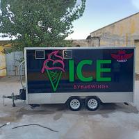China Customised Design BBQ Fast Food Truck Cart with Water System and Double Sinks Water Faucet for sale