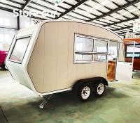 China Customized Logo White Outdoor Fast Food Dining Car Multifunctional Ice Breakfast Car for sale