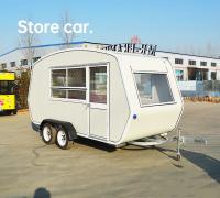 China Customized Logo White Outdoor Fast Food Dining Car Multifunctional Ice Breakfast Car for sale