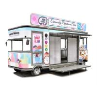China Multifunctional Outdoor Street Food Cart for Burgers Fries Ice Bus Catering Van Fries for sale