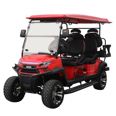 China 48V/60V/72V End Lithium Battery Off Road Golf Buggy Cart Red 6 Seater Electric Golf Cart for sale
