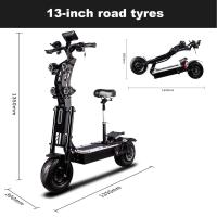 China Large Long 14 Inch 72V 10000w Adult Scooter with Acrylic LED Panel and Max Speed 31-40km/h for sale