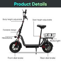 China Aluminum Alloy Electric Motorcycles with Seat V1 500W Powerful Motor Height Adjustable for sale