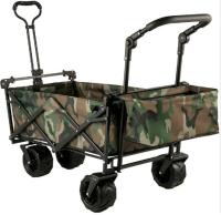 China Collapsible 4-Wheel Metal Foldable Trolley Cart for Garden Beach Shopping Storage Tool for sale