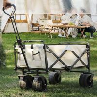 China Structure Roll Container Beach Wagon for Shopping Storage Tools Pets Portable Picnic Cart Black for sale