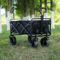 China Structure Roll Container Beach Wagon for Shopping Storage Tools Pets Portable Picnic Cart Black for sale