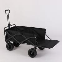 China Structure Roll Container Beach Wagon for Shopping Storage Tools Pets Portable Picnic Cart Black for sale