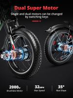 China US Warehouse 2000W 20inch Dual Motor Motorcycle with Hydraulic Brake and 25AH Battery for sale