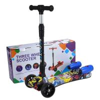 China Height Adjustable 3 Wheels Kids Children Balance Toy Tricycle Scooter With Led Light for sale