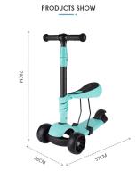 China Plastic Body Double Handle Scooter Safe Foldable with Rubber Tires and Seat Included for sale