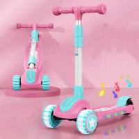 China Applicable People Boy Girl Three Wheel Kids Scooter with Rubber Wheels and Kick Brake for sale