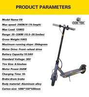 China Two-wheel Scooter 8.5 Inch Road EU US Stock E Scooter Adults 30km/h Brushless Motor for sale