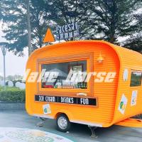 China Mobile Food Trucks Square Shaped Concession Food Trailer with Manufactured Food Cart for sale