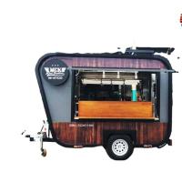 China Mobile Food Trucks Square Shaped Concession Food Trailer with Manufactured Food Cart for sale