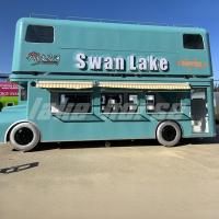 China Mobile Coffee Shop Double Decker Bus Dining Car for Internet Celebrity Sightseeing for sale