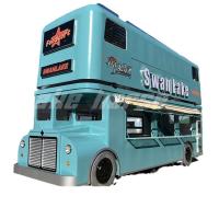 China Mobile Coffee Shop Double Decker Bus Dining Car for Internet Celebrity Sightseeing for sale