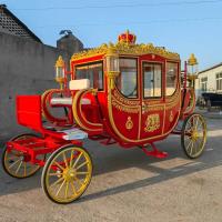 China DC48v FiberGlass Horse Carriage Wagon for 2024 Model Sightseeing Christmas Ride Fun for sale