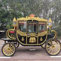 China DC48v FiberGlass Horse Carriage Wagon for 2024 Model Sightseeing Christmas Ride Fun for sale