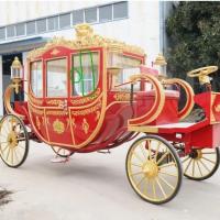 China DC48v FiberGlass Horse Carriage Wagon for 2024 Model Sightseeing Christmas Ride Fun for sale