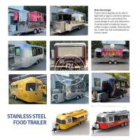 China Mobile Food Trailer Stainless Steel Fast Street Kitchen Concession Truck with CE DOT for sale