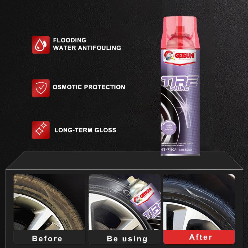 Applying-Tire-Shine-to-Car-Tire