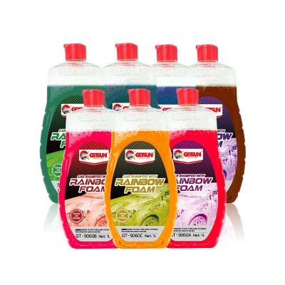 China GETSUN Colorful High Gloss Car Wash Solution Rainbow Foam Car Shampoo for sale