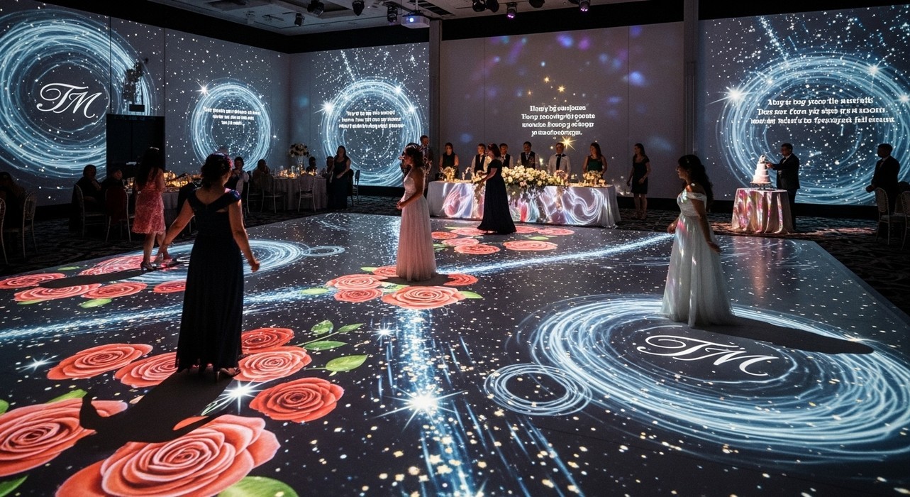 Interactive projection at the wedding venue
