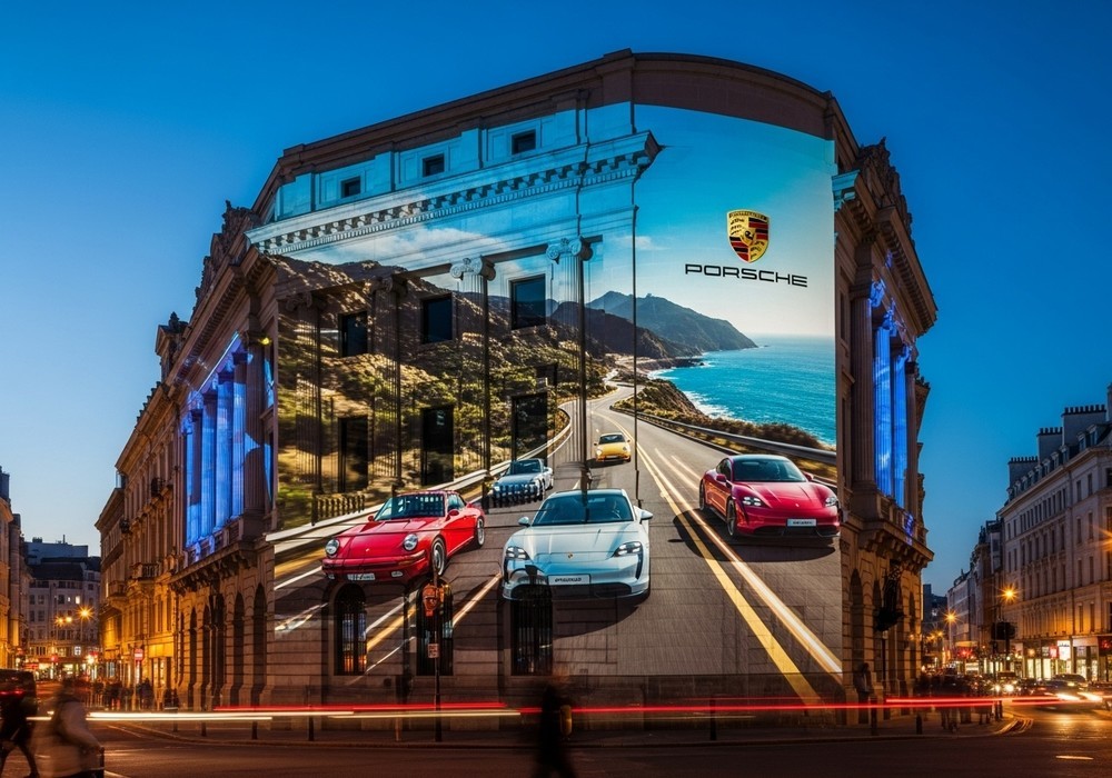 3d Projection Mapping Outdoor Building Wall