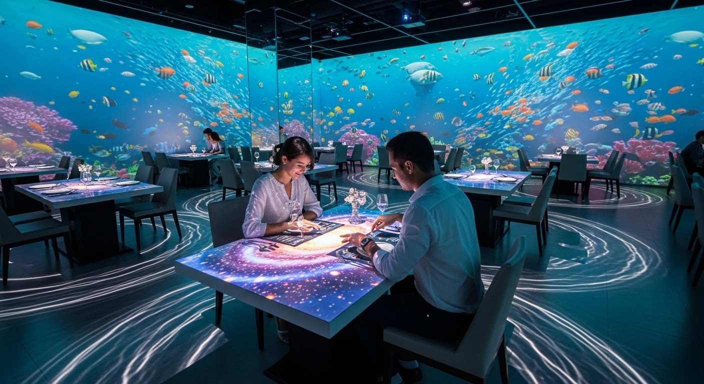 Restaurant interactive projection solution