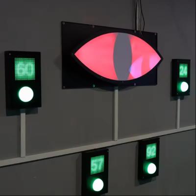China Wall Interactive Hide Push Button Counting Number Led Light Activate Game Evil Eyes for sale