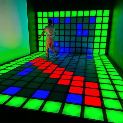 China Wired Interactive RGB Activate Game LED Dance Floor For Kid Games for sale