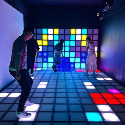 China 30x30cm Factory Interactive Active Game Led Floor Activate Dance Floor for sale