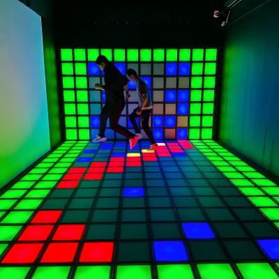 China Factory Price Super Grid Game 30cm Active Gaming Light Interactive Led Dance Floor for sale