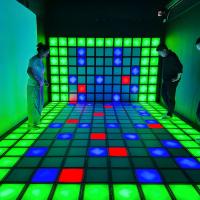 China Activate Interactive LED Floor Game Interactive Lighting Game Grid Jumping Floor Active LED Dance Floor Tiles for sale