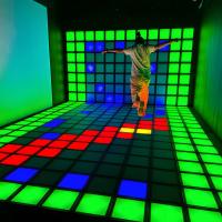 China Jumping Grid Game Super Grid Led Dance Floor Tile For Entertainment for sale