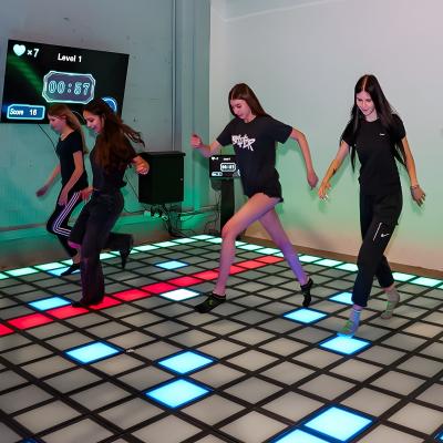 China Hot Sell Nightclub 30x30cm Interactive Light Led Floor Interactive Led Dance Floor Kid Activate Games for Dance Room for sale