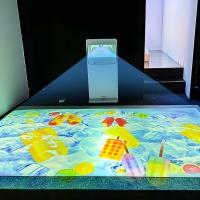China 3300lm Mobile Interactive Floor Projector For Floor Projection for sale