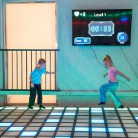 China Jumping Grid Multi Players Game Led Dance Floor Tile For Amusement Park for sale