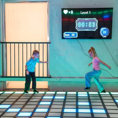 China Jumping Grid Multi Players Game Led Dance Floor Tile For Amusement Park for sale